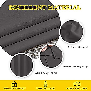 NICETOWN Gray Blackout Curtains for Bedroom 84 inches Long - Thermal Curtains & Drapes Grommet Noise Reducing Room Darkening Solid Window Panels for Living Room (2 Panels, W52 x L84, Grey)