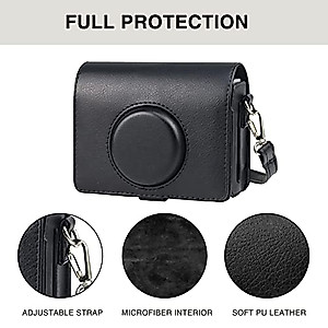 wogozan Protective Case for Fujifilm Mini EVO Digital Hybrid Case Instant Film Camera PU Leather Bag with Strap (Black2)