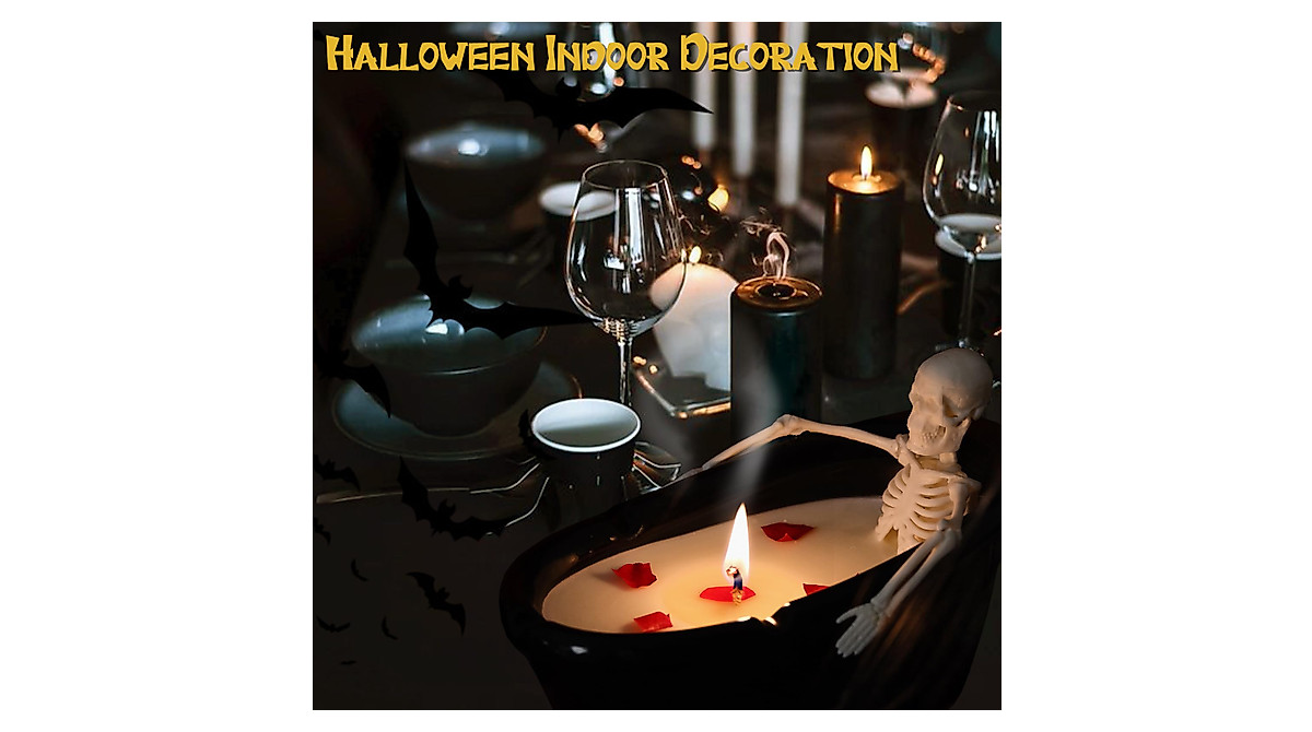 Creepy Skeleton Candle for Halloween Decor