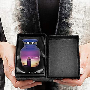 Trupoint Memorials Cremation Urns for Human Ashes - Decorative Urns, Urns for Human Ashes Female & Male, Urns for Ashes Adult Female, Funeral Urns - Lighthouse, 1 Small Keepsake
