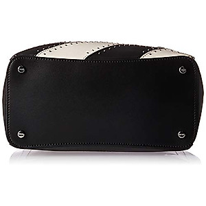 Calvin Klein womens Calvin Klein Karsyn Nappa Leather Stud Belted North/South Tote, black studded, One Size