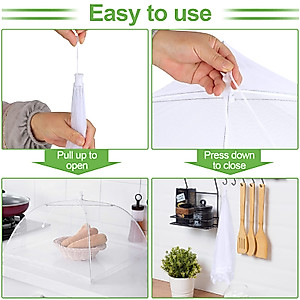 4Pack Mesh Food Covers 17inch, Large and Tall Food Covers, Pop-Up Mesh Food Covers Tent Umbrella for BBQs, Outdoors, Screen Tents, Parties Picnics, Fruit Cover