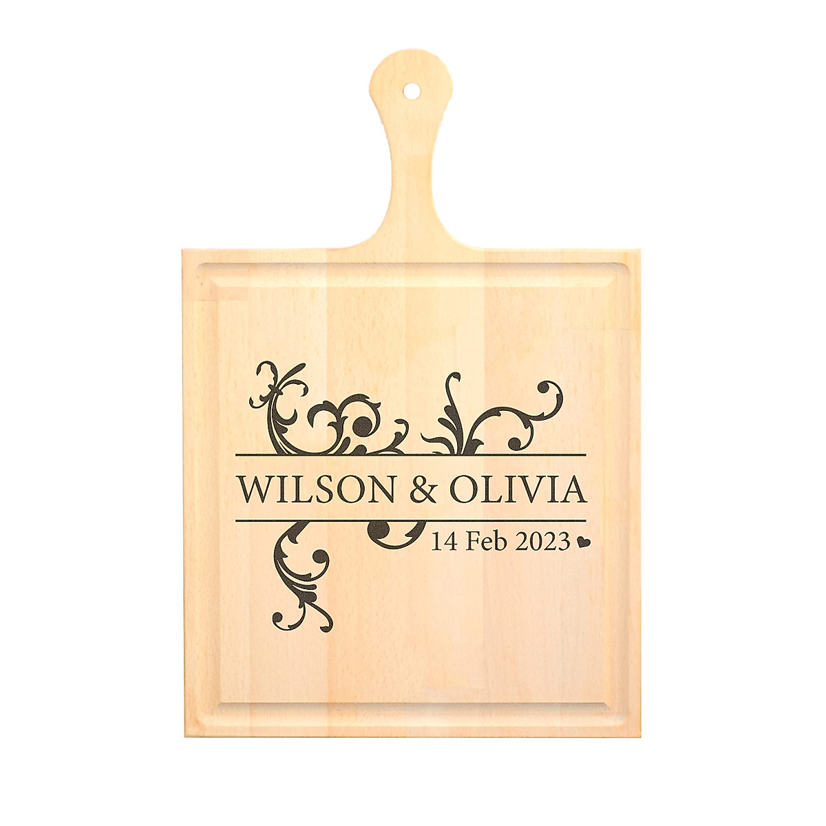 Personalized Cutting Board | Custom Cutting Board | Custom Cheese Board | Personalized Steak Board | Couple Cutting Board | Wedding Cutting Board (With Handle)