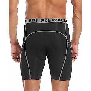 Przewalski Mens Cycling Underwear Shorts 4D Padded Bike Undershorts Bicycle MTB Liner Shorts with Silicone Leg Grippers Grey