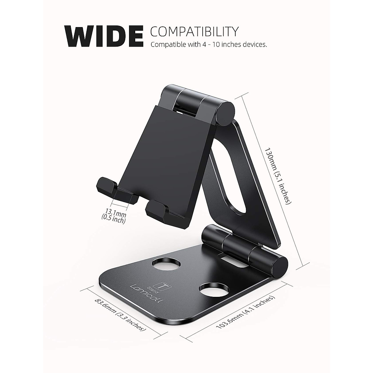 Lamicall Adjustable Phone Tablet Stand, Playstand for Switch, Foldable Desk Holder Dock, Compatible with iPad Mini, 9.7'' iPad Pro Air, Phone 12 Mini 11 Pro Xs Xs Max Xr X 8 7 6 6s Plus SE (4-10'')