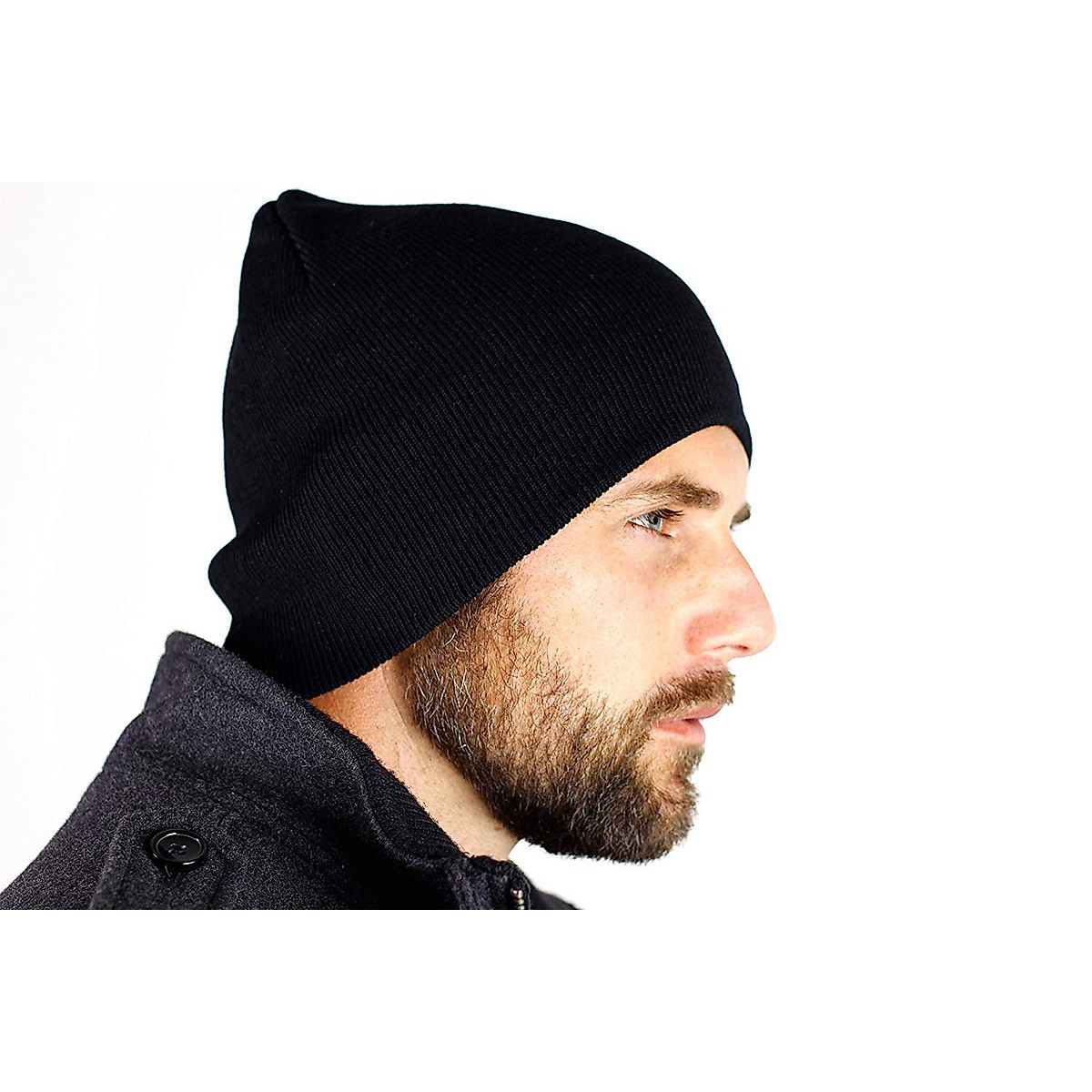 Everything Black 9" Skull Cap Beanie That Will Fit Your Head Perfect Black