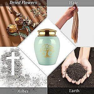DGDCDV Human Ashes Keepsakes Urn 24 Cubic Inches, Small Ceramic Urns for Human Ashes, Tree of Life Cremation Urn, Urns for Sharing Adult Ashes, Pet Cat and Dog Urn, Adult Funeral Urn