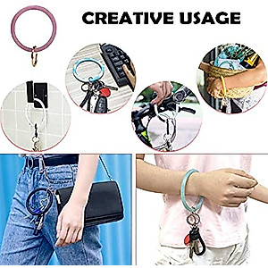 Bling Airpods Case, Cute Glitte Diamond Airpod Case Cover for Girls Women, Rhinestone Airpods Protective Case with Keychain Silicone Bangle Bracelet, Scratch Proof and Drop Proof (Pink)