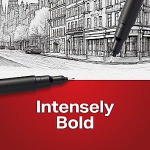 SHARPIE Felt Tip Pens, Fine Point (0.4mm), Black, 12 Count