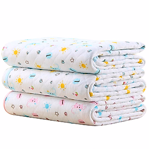 MBJERRY Waterproof Changing Pads Portable - Breathable Leak Proof Mattress Pad Protector Baby Changing Mat for Toddler, Kids Pack of 3 (M (27.5 x 19.7 Inch))