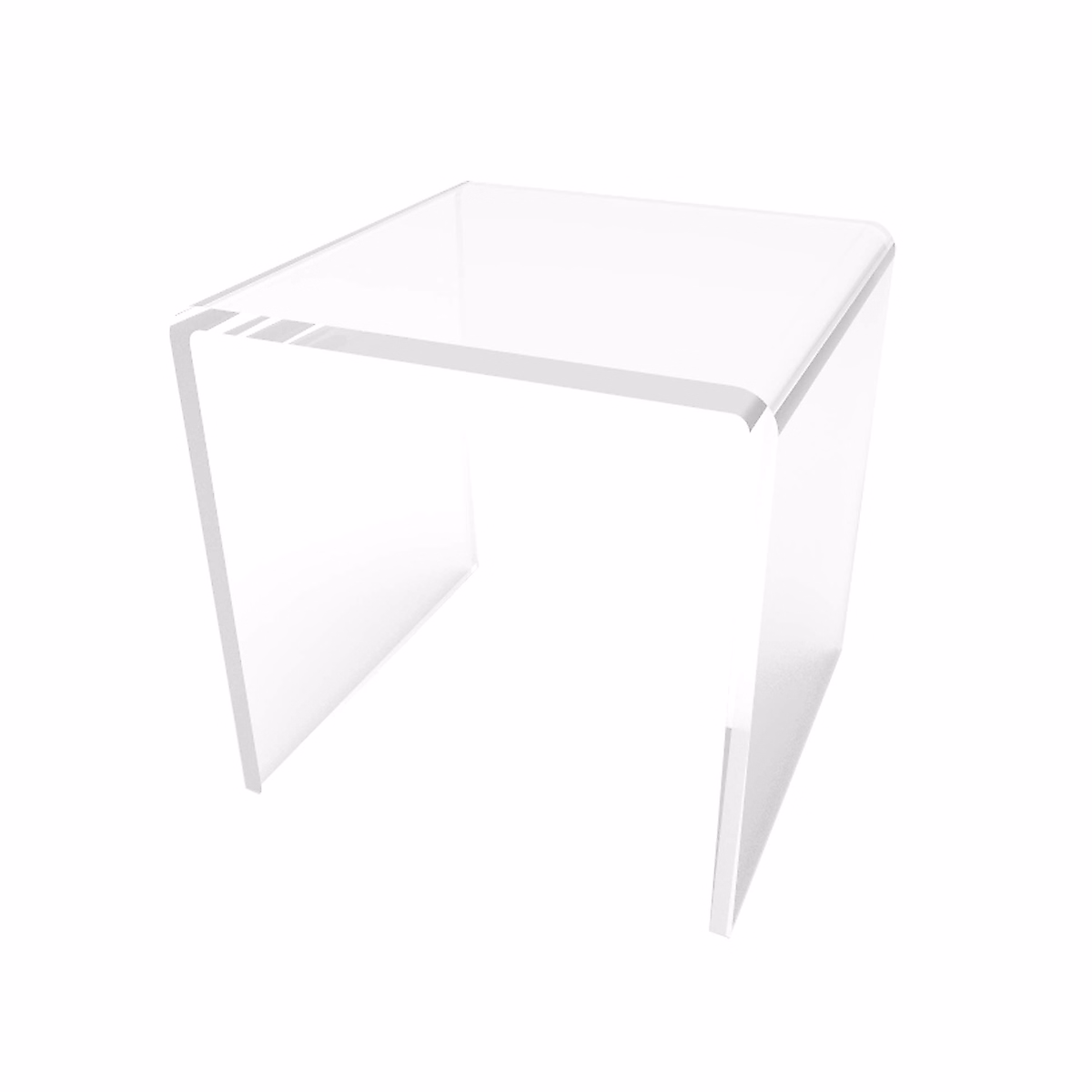 FixtureDisplays® One Riser Combo 5" Cube 3-Sided Clear Plexiglass Pedestal Lucite Acrylic Display Risers Jewelry Showcase Fixtures - 1/8" Thick 16905-5INCH