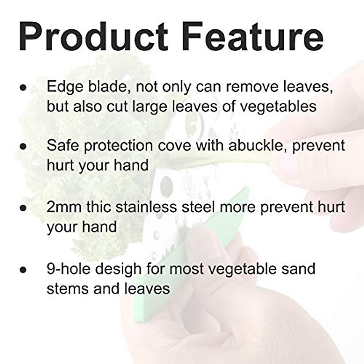 9 Holes Herb Cutter Stripper Stainless Steel Vegetable Leaf Stripper Cutter Home Kitchen Peeling Tool for Kale, Chard, Collard Greens, Thyme, Basil, Rosemary