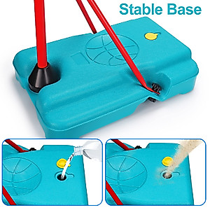 Kids Basketball Hoop Portable Adjustable Height 2.9FT-6.2FT Mini Toddler Basketball Goals Outdoor & Indoor Toys with 2 Balls Summer Yard Backyard Outside Sport Toys for Boys Age 3 4 5 6 7 8 Gifts