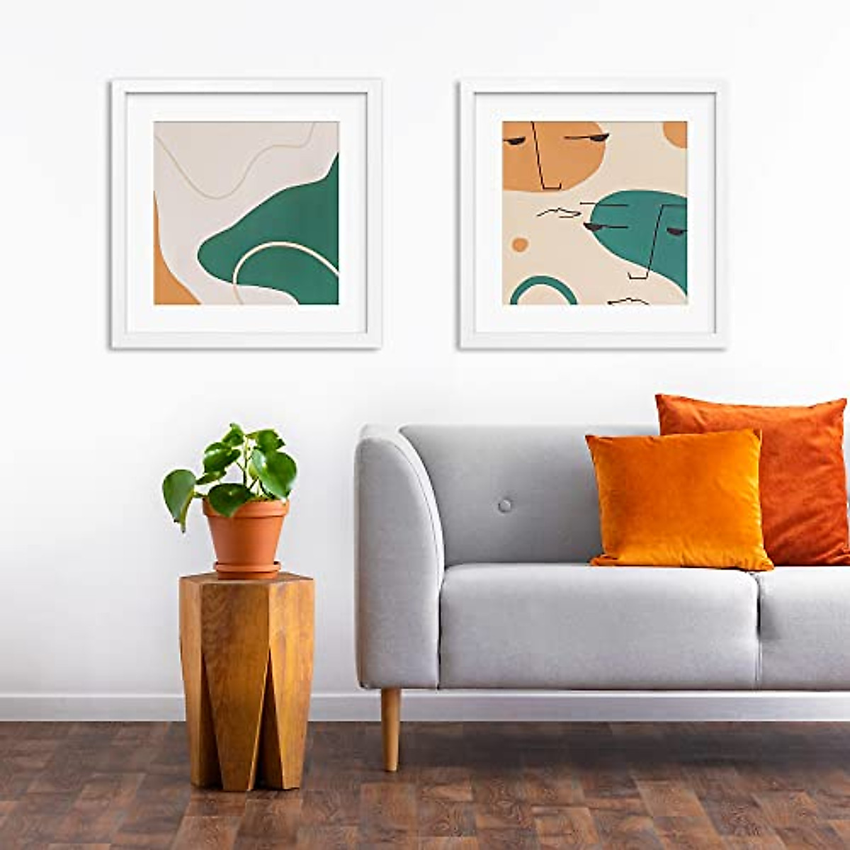 THREELOVE 20x20 Frame White, Display 16x16 Picture with Mat Or 20x20 Picture Without Mat, Wall Mounting Home Decor Picture Photo Frame, Set of 3