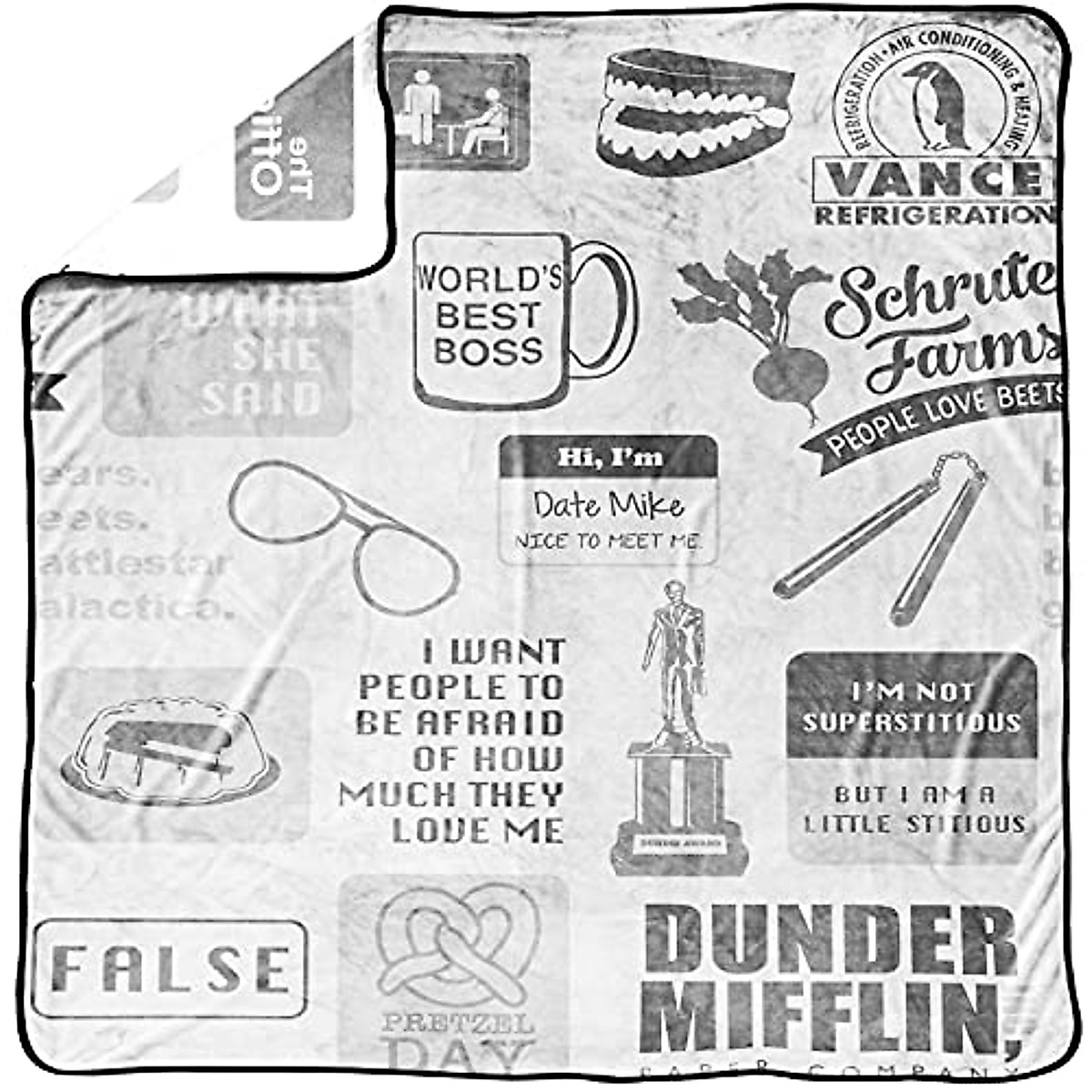 Jay Franco The Office Dundees Blanket - Bedding Measures 90 x 90 inches - Fade Resistant Super Soft Fleece (Official The Office Blanket)