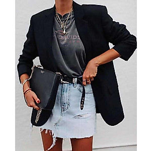 Zeagoo Blazer Jackets for Women Fashion Long Sleeve Blazers for Work Casual Oversized Blazers Jackets Black