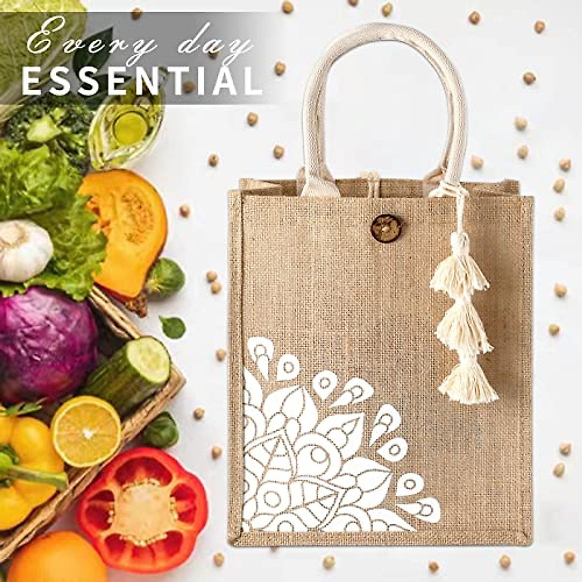 itgowisa Small Tote Bag for Women, Waterproof Beach Bag, Foldable Book Tote, Cute Reusable Grocery Bag, Gifts Basket for Her