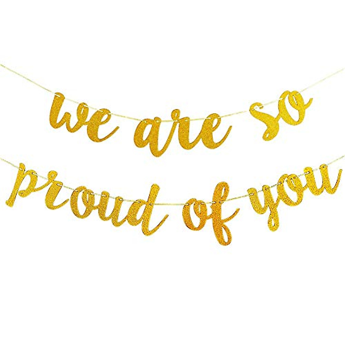 Glitter Graduation Banner Graduation Party Supplies We’re so Proud of You Glitter Burlap Sign Grad Garland Pennant Graduation Favors Decoration