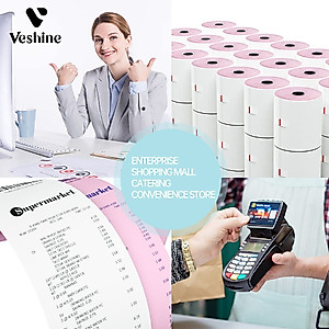 (10 Rolls) 2 Ply Carbonless Rolls 3" X 95 Feet White/Yellow Receipt Paper POS Cash Register Two Ply