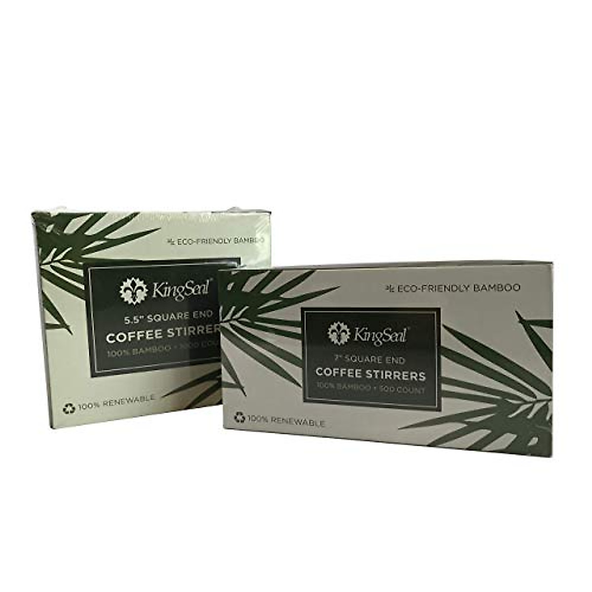 KingSeal Bamboo Coffee Stir Sticks, 5.5 inches, Square End, Stronger and Thicker Than Standard Wood, 100% Renewable and Biodegradable - 1 Box of 1000 Stirrers