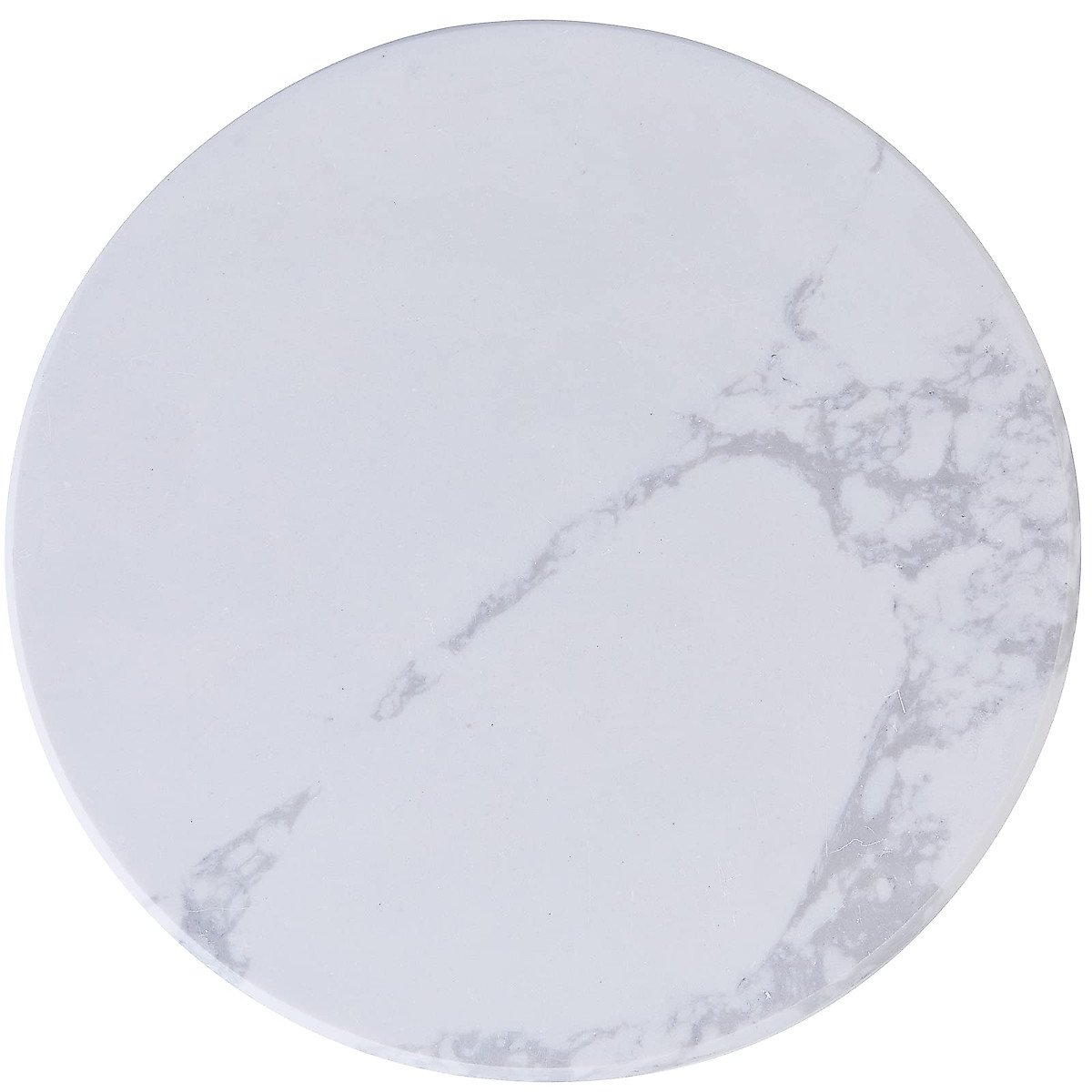 ACKEIVTO Round Marble Cutting Board Plates White 9.8IN Stone Tray Cheese Services Minimalist Round Marble Charcuteri