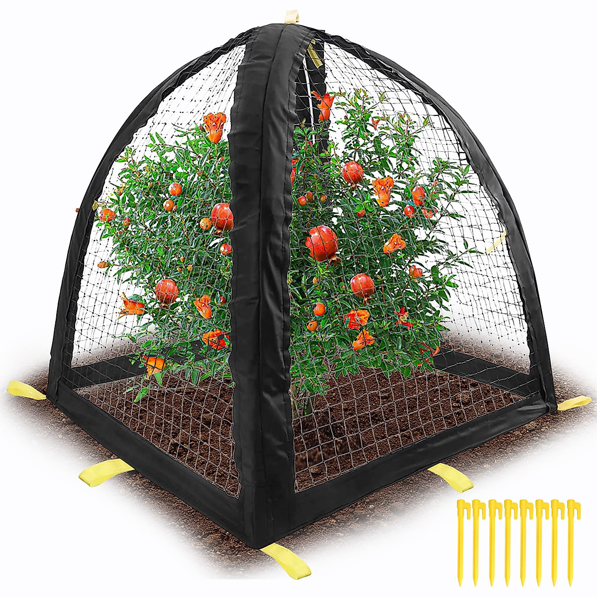 Large Pest Guard Cover-35 x35 x 39 Inch Pest Guard Tent with Stakes-Garden Plants Cloche Tent for Protect Plants Vegetables Fruits Shrubs from Squirrel Bird Eating (L)