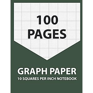 Graph Paper 10 Squares Per Inch Notebook: 10x10 Grid Graph Paper, Grid Paper Composition Notebook For College, Engineering, Cross Stitch, 10 Lines Per Inch, 8.5 X 11, 100 Pages