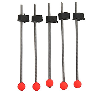 Naroote Red Ball Spring Rod Tip, High Strength Fishing Rod Spring Ball Tip 5PCS Wear Resistant for River Fishing(S)