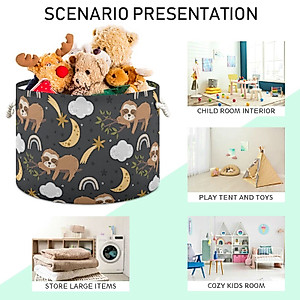 Kigai Cotton Rope Basket Cute Sloth Large Storage Basket for Toys Blanket Baby Laundry Basket for Nursery, Closet, Bedroom, Home Organization