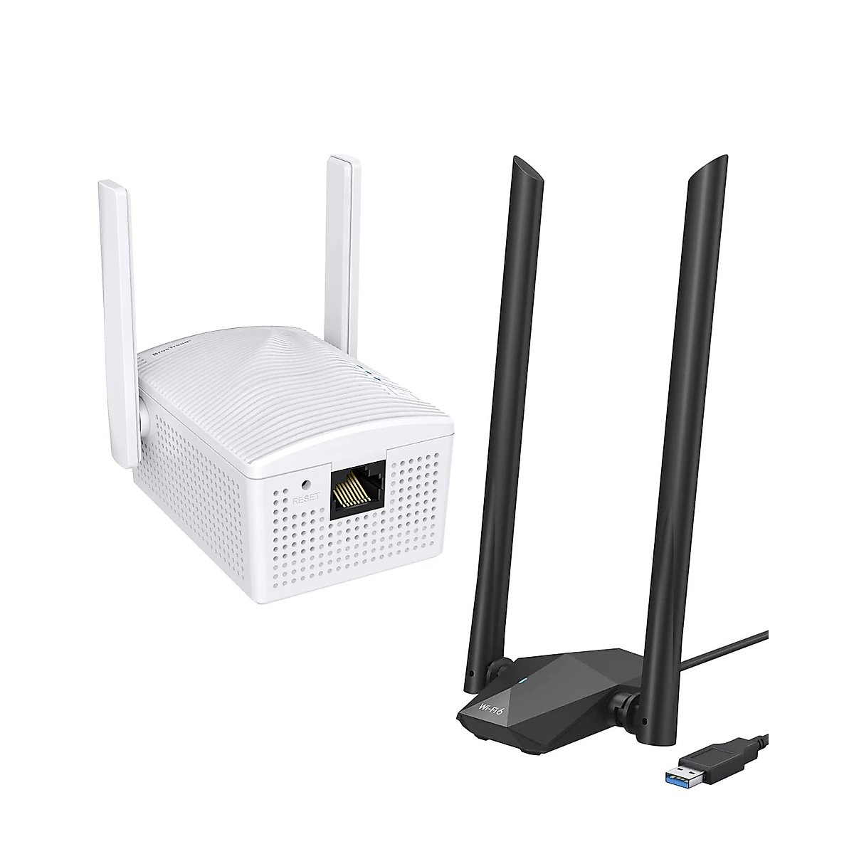 BrosTrend AX1800 USB WiFi 6 Adapter for Long Range and AC1200 WiFi to Ethernet Adapter