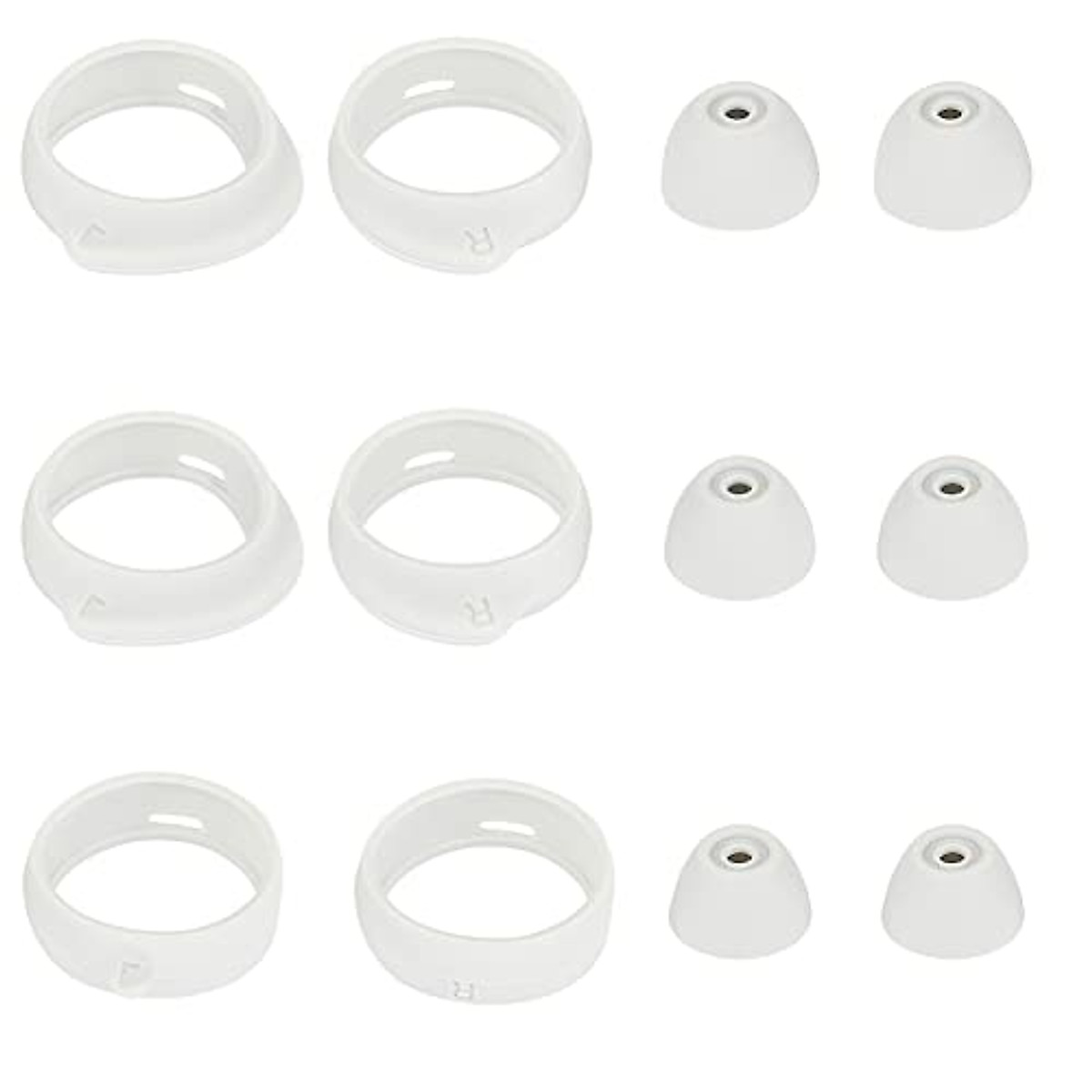 Silicone Earbud Tips Earhooks Kit for Galaxy Buds Headphone Replacement Wingtip Ear Tips Compatible with Samsung Galaxy Buds SM-R170 Headphone,S M L (6 Pairs)