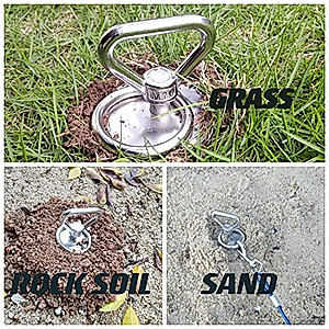 Dog Tie Out Stake-Heavy Duty Quality Dog Stake,Dog Stake Accommodates 2 Large Dogs,Dog Run Allows Dogs Up to 200lbs to Be Free and Safe On/Camping/Beach/Yard（with Brushe/Stainless Steel Carabiner）