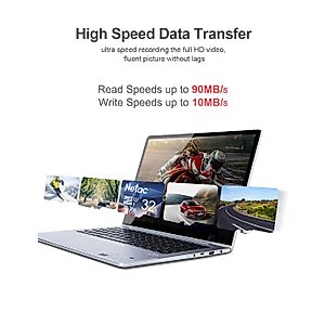 Netac 32GB Micro SD Card 3 Pack Micro SDHC UHS-I Memory Card, High Speed TF Card up to 90MB/s - Full HD Video Recording U1, Class10, V10, A1 Expanded Storage for Smartphone/Camera/PC