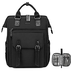 LOVEVOOK Laptop Backpack for Women, Teacher Nurse Bag Work Travel Computer Backpacks Purse,Water Resistant Daypack with USB Charging Port, 17.3 inch