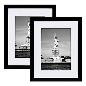 ENJOYBASICS 12x16 Picture Frame Black Poster Frame,Display Pictures 9x12 with Mat or 12x16 Without Mat,Wall Gallery Photo Frames,2 Pack
