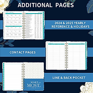 2024 Planner - Planner 2024, 2024 Planner Weekly and Monthly, Jan 2024 - Dec 2024, 6.4" x 8.5", 2024 Calendar Planner with Monthly Tabs, Back Pocket, Holidays, Thick Paper, Twin-Wire Binding