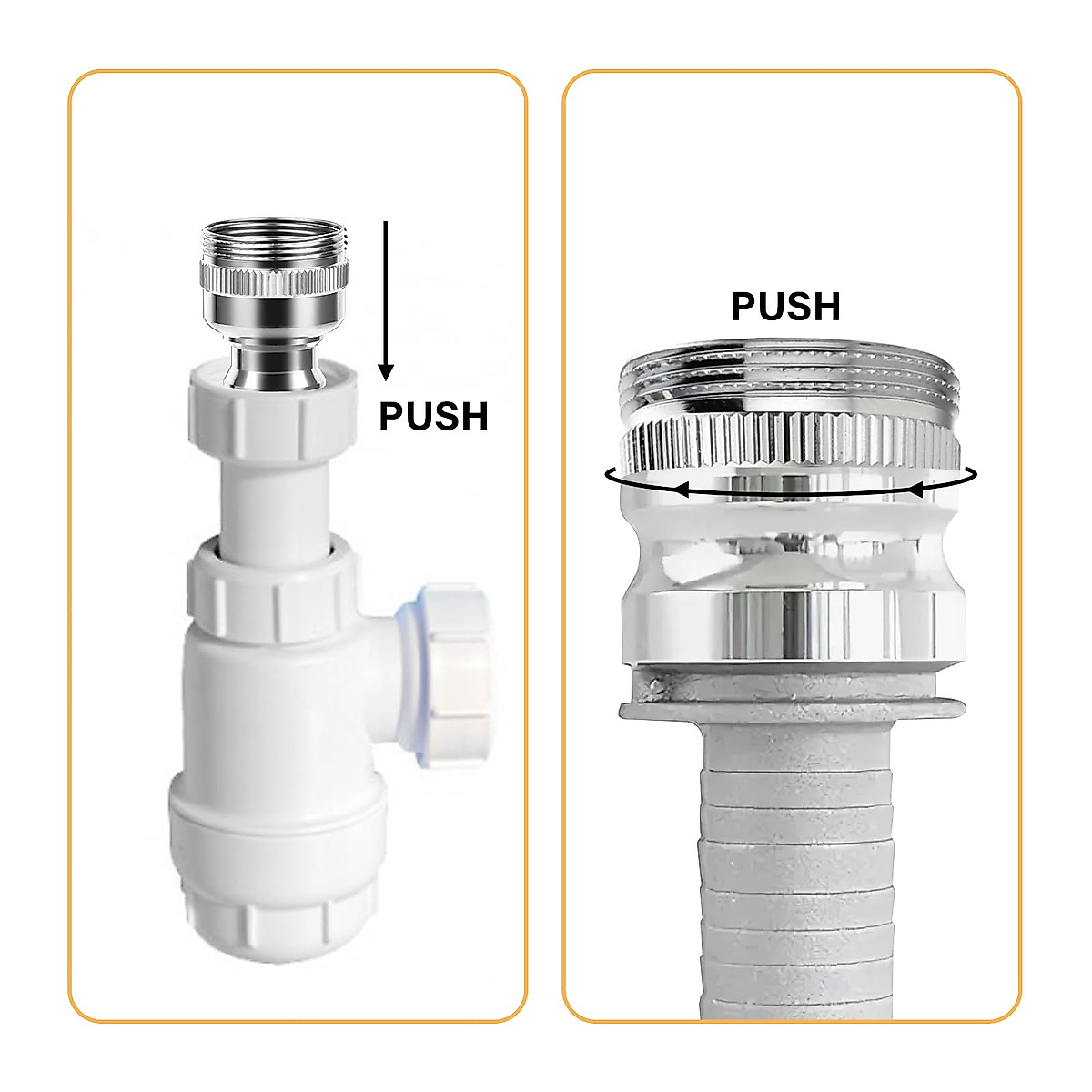 Faucet Snap Adapter Connection Sink Faucet Adapter Portable Dishwasher Faucet Adapter Faucet Aerator Sink Hose Adapter Countertop Dishwasher Connection Accessories (15/16-27Male or 55/64-27Famale)