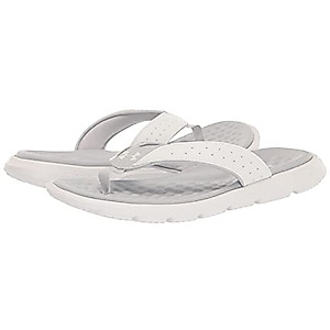 Under Armour Men's Ignite Pro Flip Flop, (100) White / Halo Gray / White, 9, US