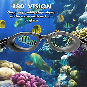 Cabana Sports Pearl Goggle. UV Protection. Anti-Fog. Men, Women, Adults. (Silver, Silver Mirrored)