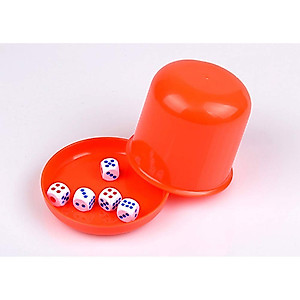 NUOBESTY 2PCS/Set Dice Game Set Plastic Dice Shaking Cup Dice Cup Set for Bar Party (Random Color)