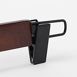 Wooden Pants Hangers Non Slip Grip Clips 360° Swivel Hook Solid Wood (13 inch) TPAG102910