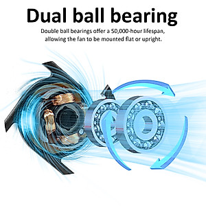 3-Pack 120mm 24V DC High Airflow Computer PC Case Fan 120x120x25mm 3Pin 4.72inch Dual Ball Bearing Brushless Exhaust Cooling Fan for Mining Rig Frame Rack Air Miner PSU with Metal Guard 3000RPM