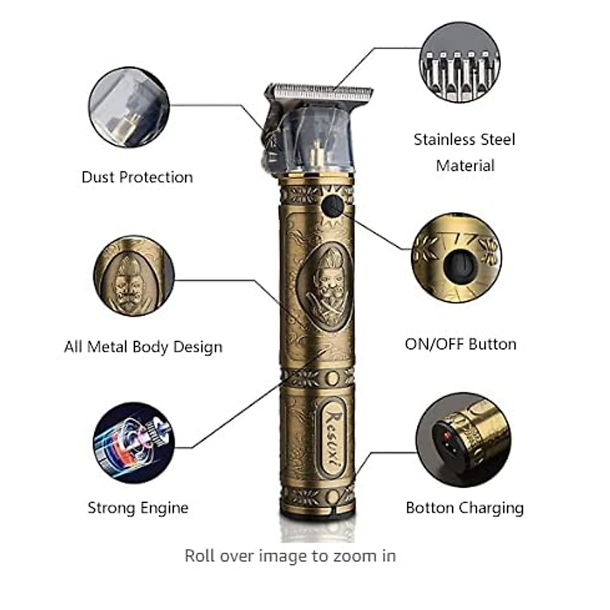 Soonsell Hair Clippers for Men,Beard Trimmer for Men, Electric T Blade Liners Outline Edgers Shaver 0mm Bald Zero Gap Grooming Kit ，Cordless Clippers for Hair Cutting