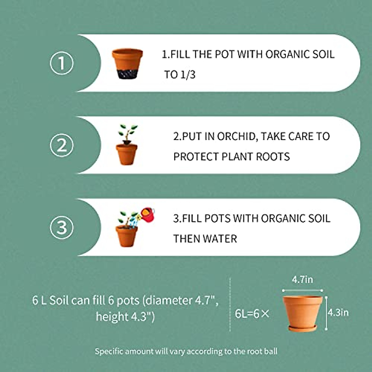 Orchid Potting Soil, Organic Barks Coconut Potting Soil Mix- 6 Qt, All Purpose Orchids Bricks Coarse Blend, Fast Draining Pre-Mixed Bonsai Soil for Indoor Orchid Plants 6L