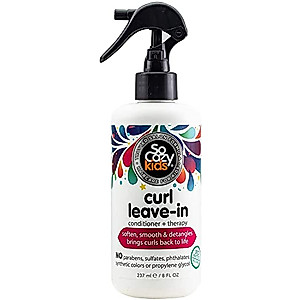 So Cozy,Curl Spray LeaveIn Conditioner For Kids Hair Detangles And Restores Curls No Parabens Sulfates Synthetic Colors Or Dyes,Jojoba Oil,Olive Oil & Vitamin B5,Sweet-Pea,8 Fl Oz(2 Pack),White,(539A)