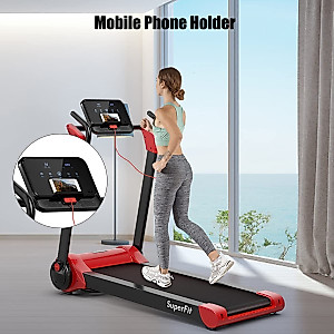 SPORFIT Motorized Treadmills 2.25 HP Electric Running Machine Folding Exercise Incline Fitness Indoor with LCD Monitor for Home & Office & Gym