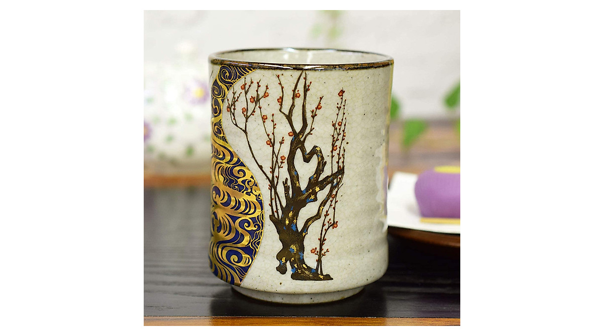 Kutani Yaki Yunomi Tea Cup Kourin - Handcrafted Japanese Porcelain