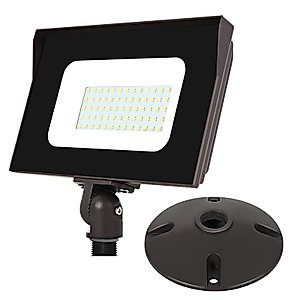 Tesoorda LED Flood Lights Outdoor, 40W LED Flood Light with Knuckle, 4400LM IP65 LED Security Light with Dusk to Dawn Photocell, 5000K Portable Outdoor Floodlights for Yard, Garden, Playground