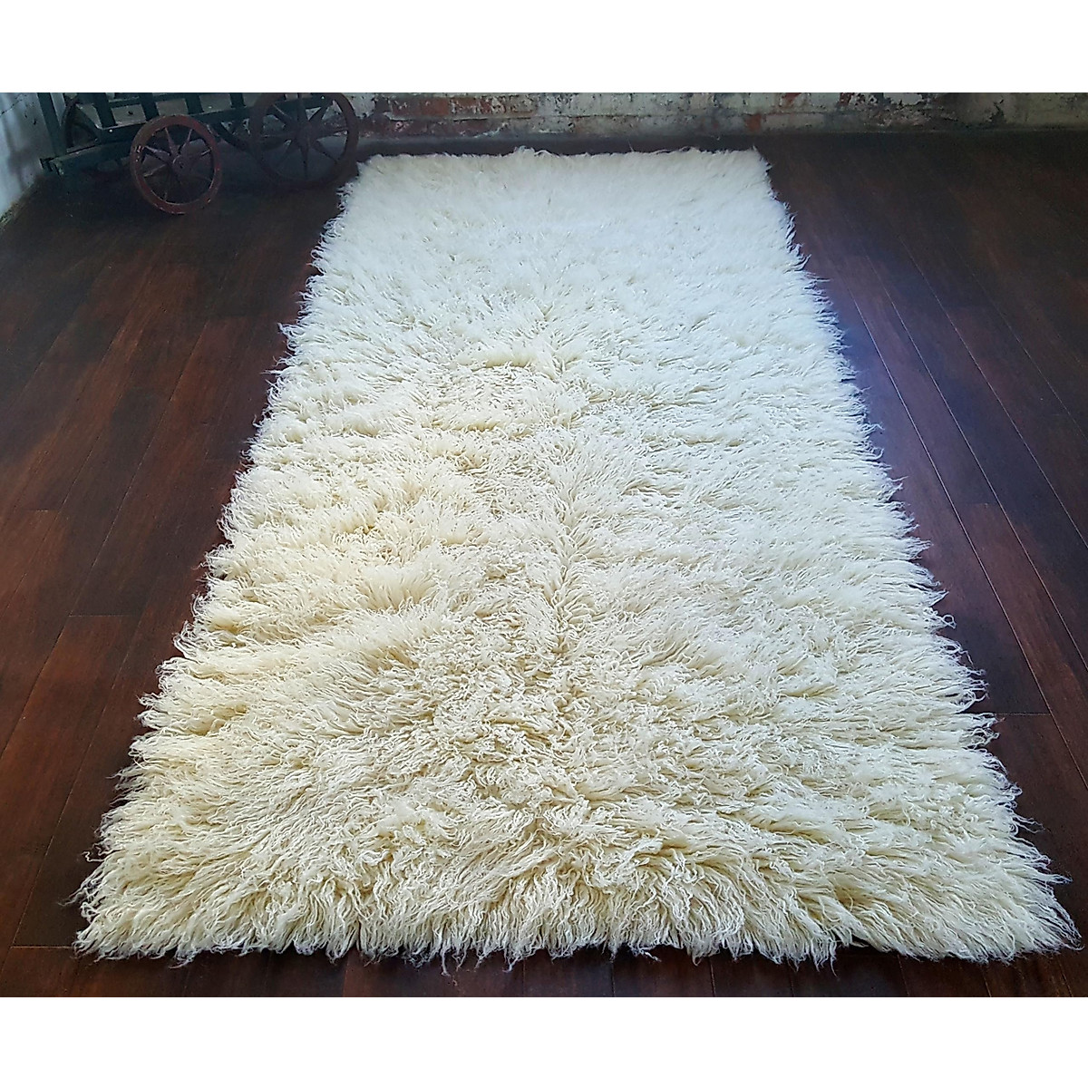 FLOKATI SHAG Beautiful Greek Flokati Rugs in Popular Sizes | Soft and Fluffy 3"" Organic Wool Pile | Premium 2000gsm Weight | Off White Wool Rug. (3' x 5')