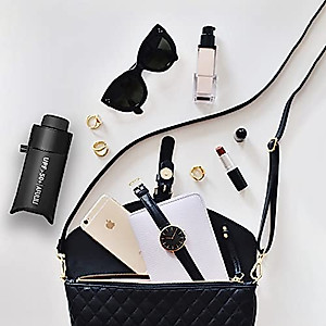 AFULILI Small Compact Travel Umbrella UV Protection Mini Umbrella Perfect for Travel Lightweight Portable Parasol Outdoor Sun & Rain Umbrellas(Black)